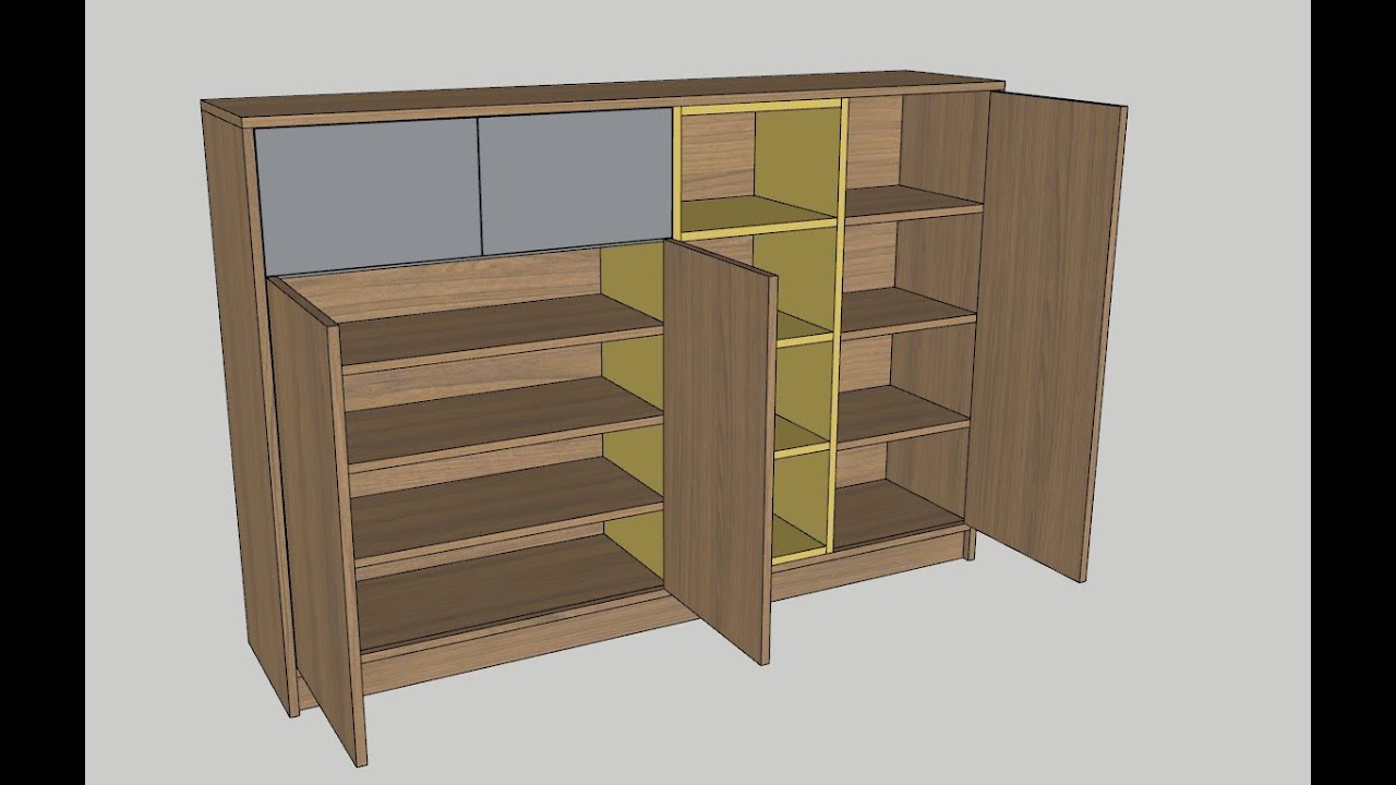 How to Design Shoe Cabinet Manufacturing in 5 Minutes with Sketchup ...