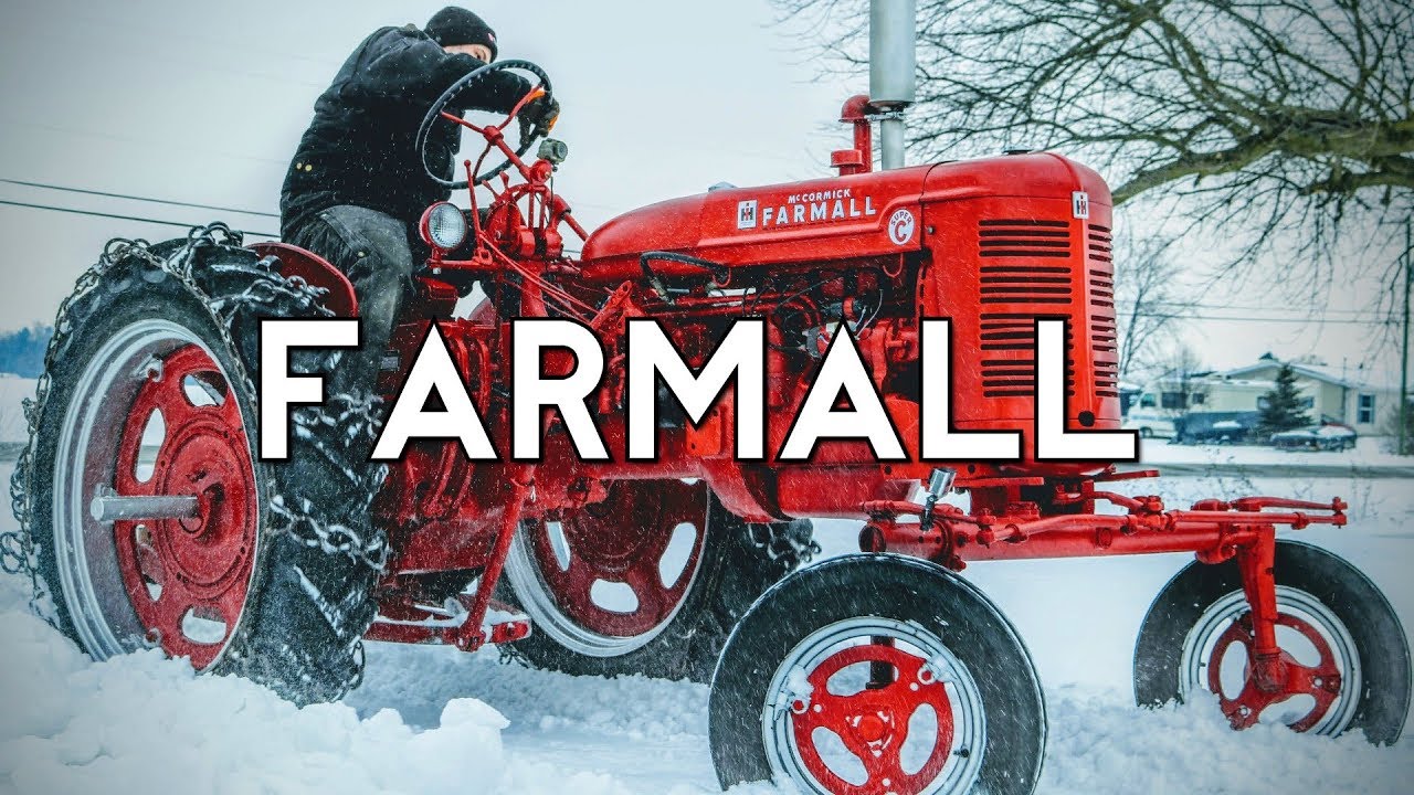 Farmall Super C Plowing Snow - YouTube