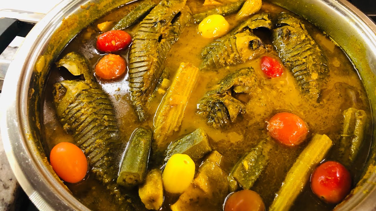 GUYANESE HASSA CURRY WITH, MANGO, SYJAN,TOMATO, OCHRO, AND COCONUT MILK ...