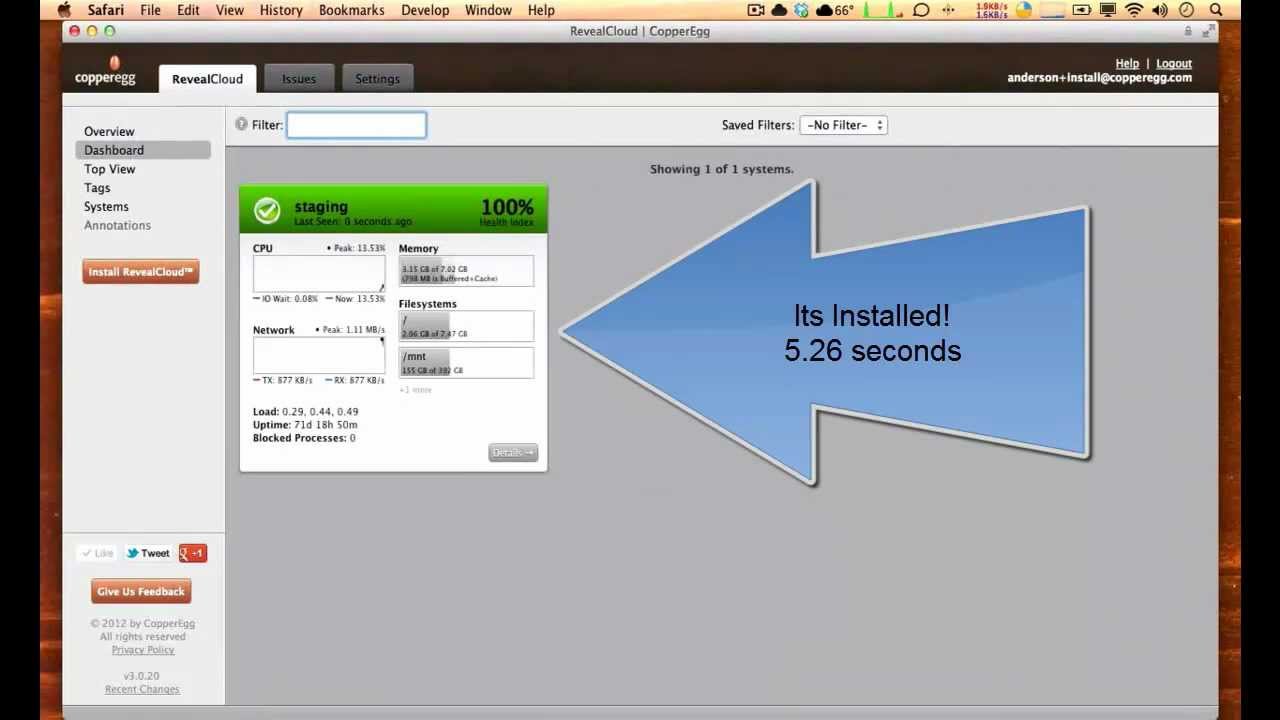 CopperEgg 10 second install - YouTube