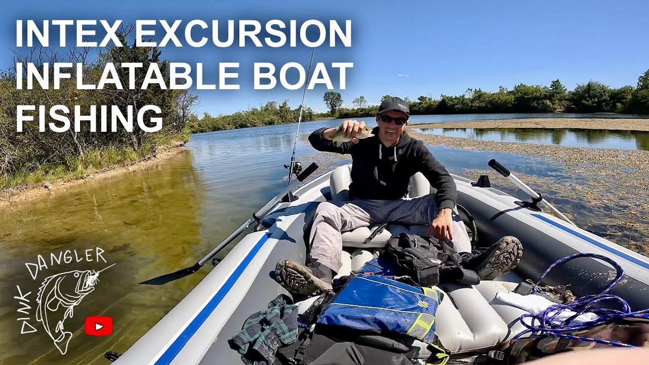 Inflatable Boat Bass Fishing in Illinois - Intex Excursion 5! - YouTube