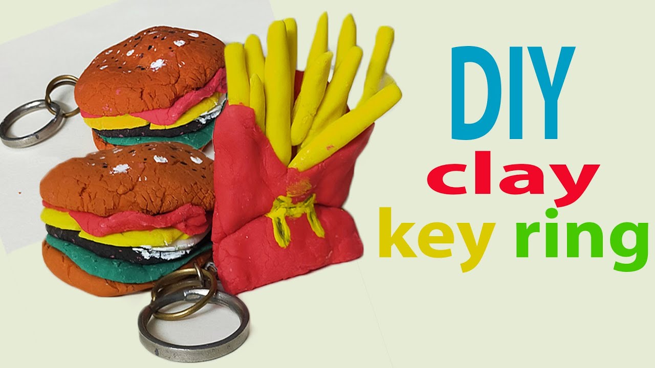 CLAY KEY RING/CLAY FOOD MINIATURE - YouTube
