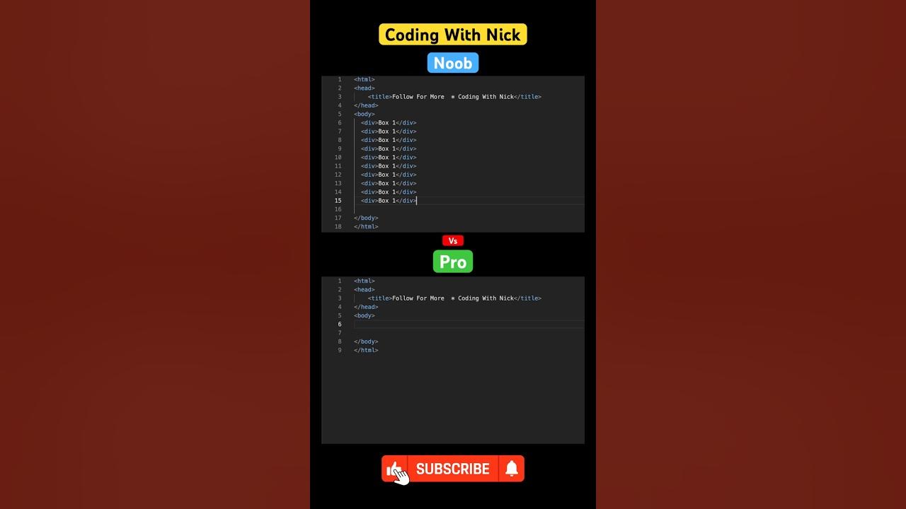 How Beginners Code Vs How Pros Code 👶 ️👨💻 Coding Html5 Css3 Csstricks Webdesigning Shorts