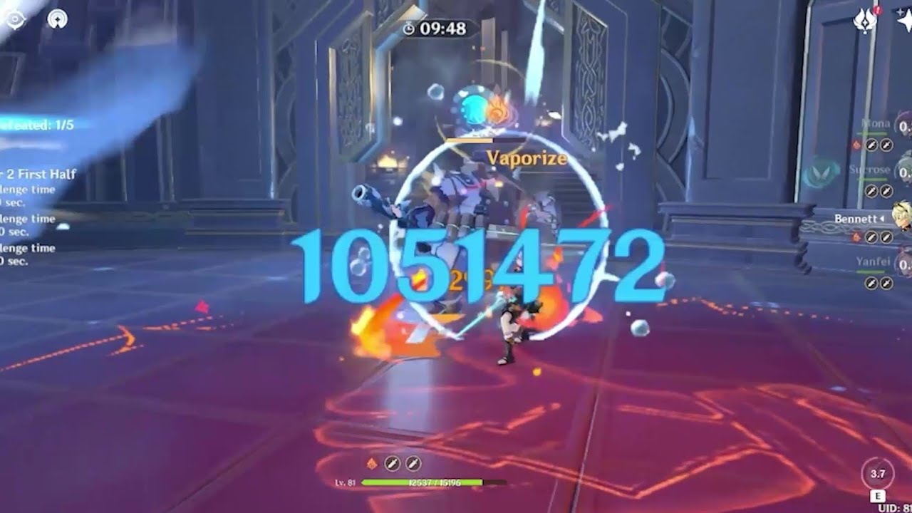 Genshin Impact - C0 Mona 1Million Damage on Floor 7 - YouTube