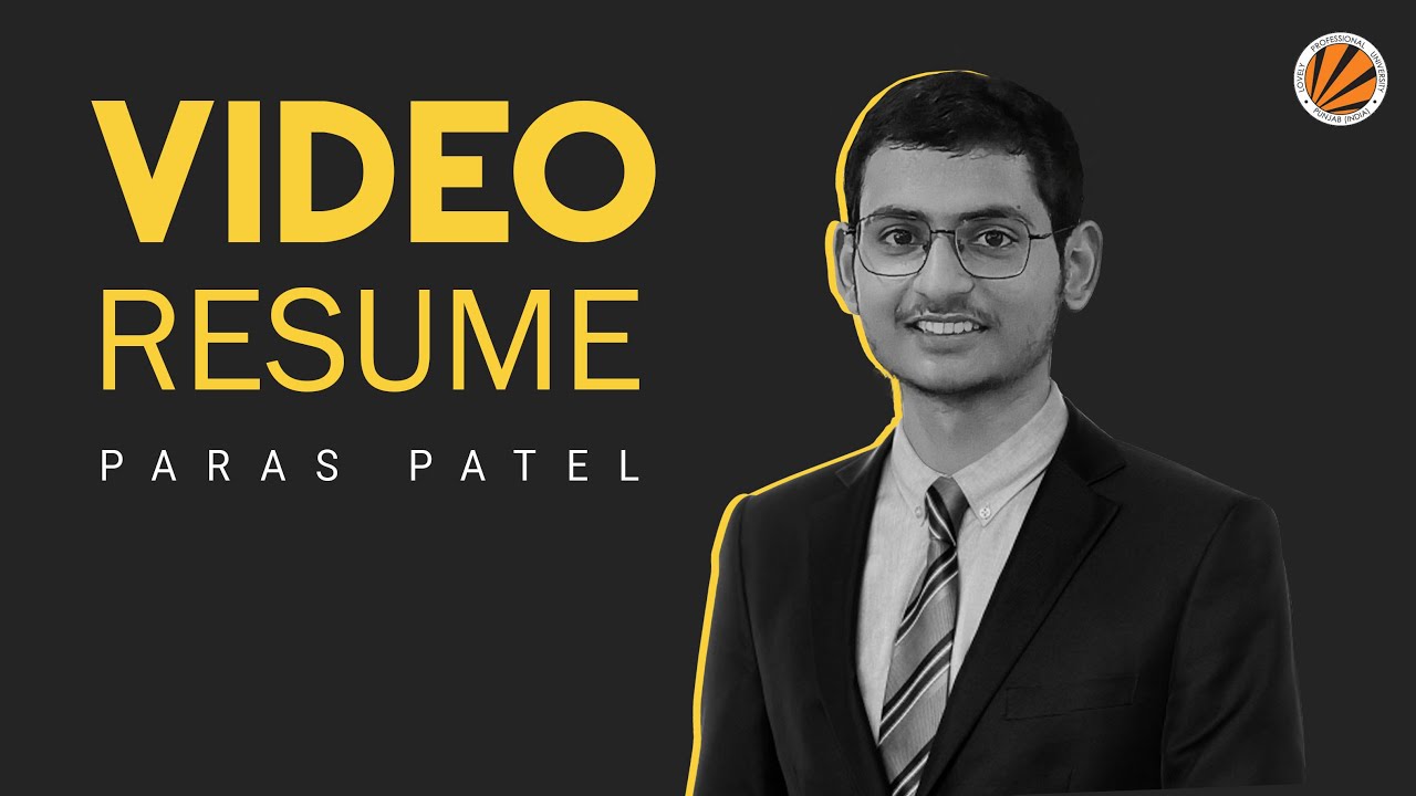 Video Resume | Paras Patel - YouTube