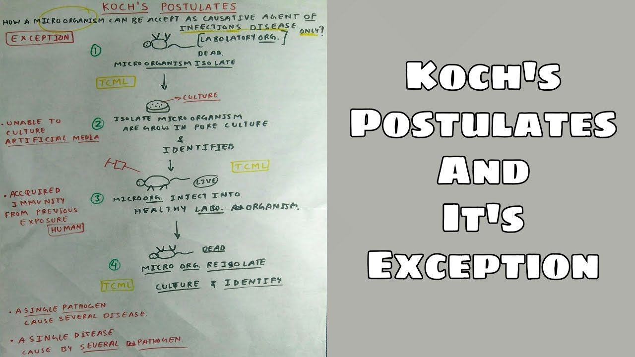 Koch's Postulates and it's Exception | Only One Chart #Microbiology ...