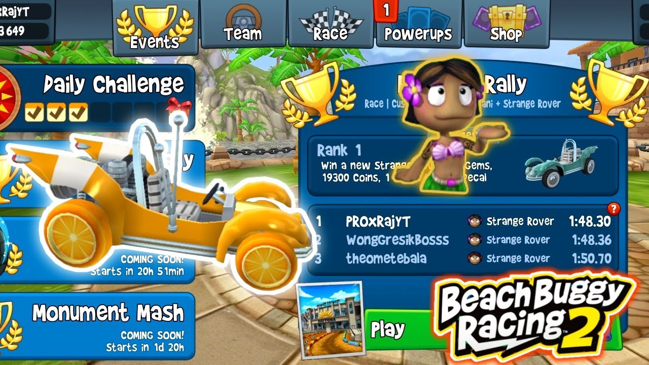Raytona Rally+Daily Challenge Time trial| Strange Rover | beach ⛱️ ...