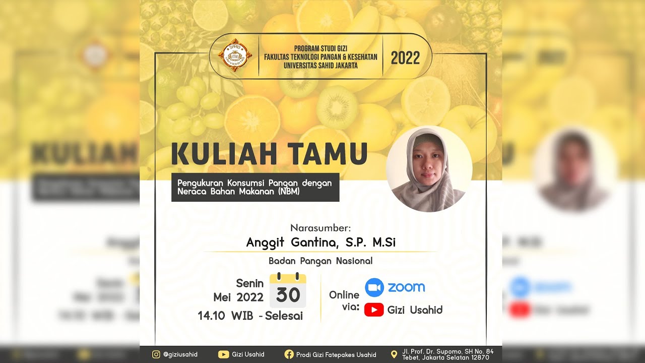 Kuliah Tamu "Pengukuran Konsumsi Pangan dengan Neraca Bahan Makanan ...