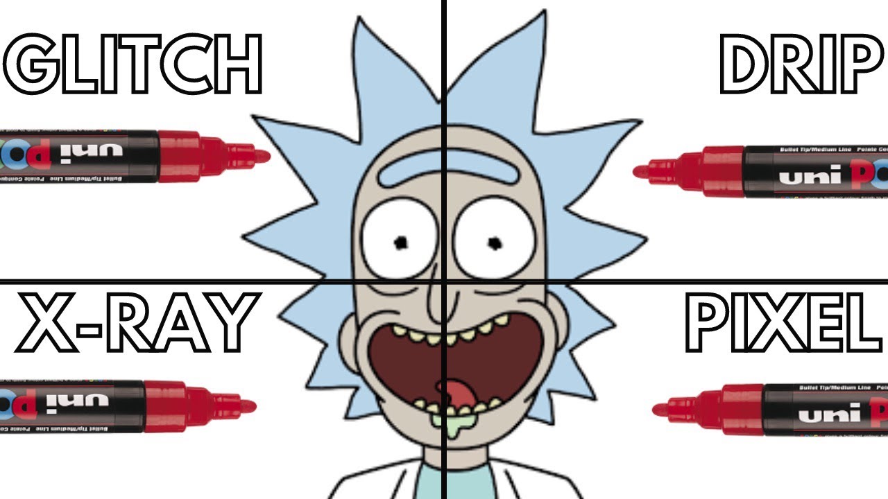 One drawing, But 4 different styles! - YouTube