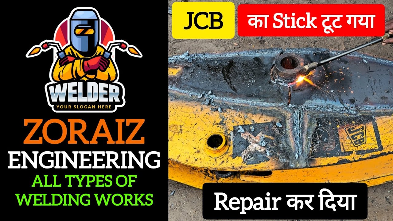 JCB (Broken Stick Repairing With Welding Techniques) #jcb #welding # ...