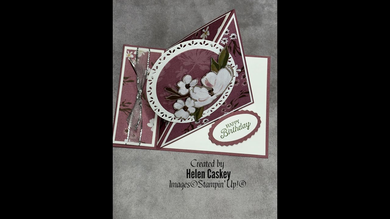 Corner Easel Card using Wildly Flowering DSP from Stampin' Up! - YouTube