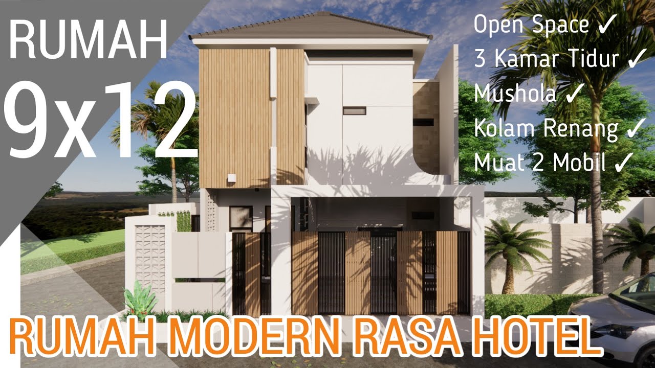 Desain Rumah Minimalis 2 Lantai 9x12 Meter - YouTube