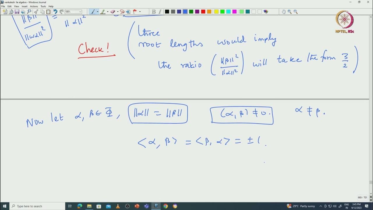 Lec 46 Root lengths, Cartan Matrices - YouTube