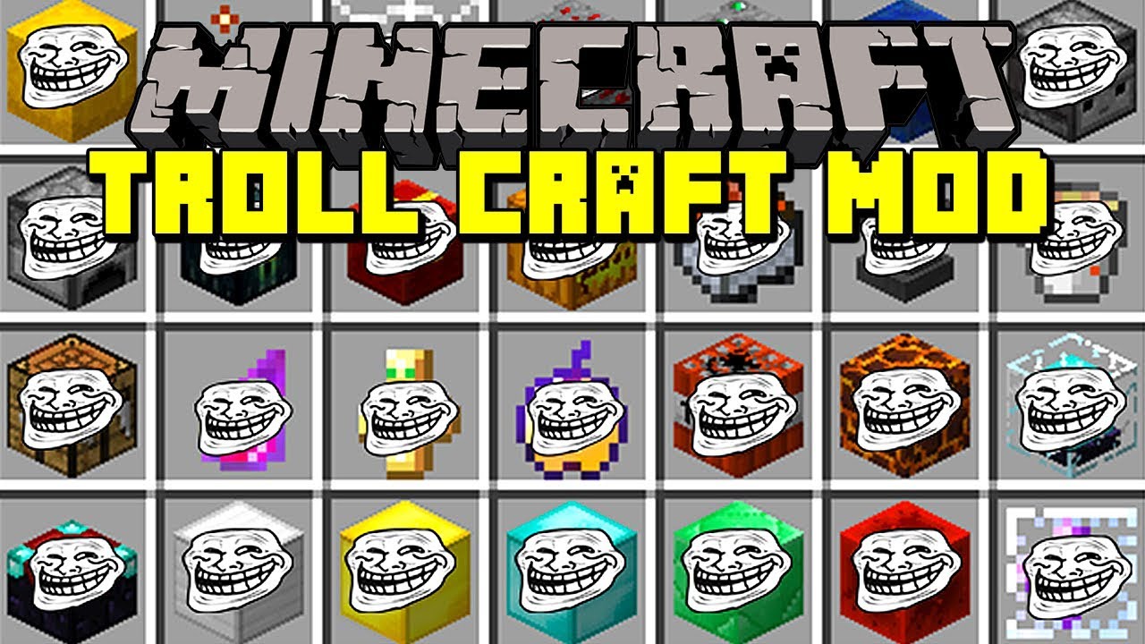 Minecraft TROLL CRAFT MOD! | TROLL PLAYERS WITH TROLL BLOCKS, MOBS ...