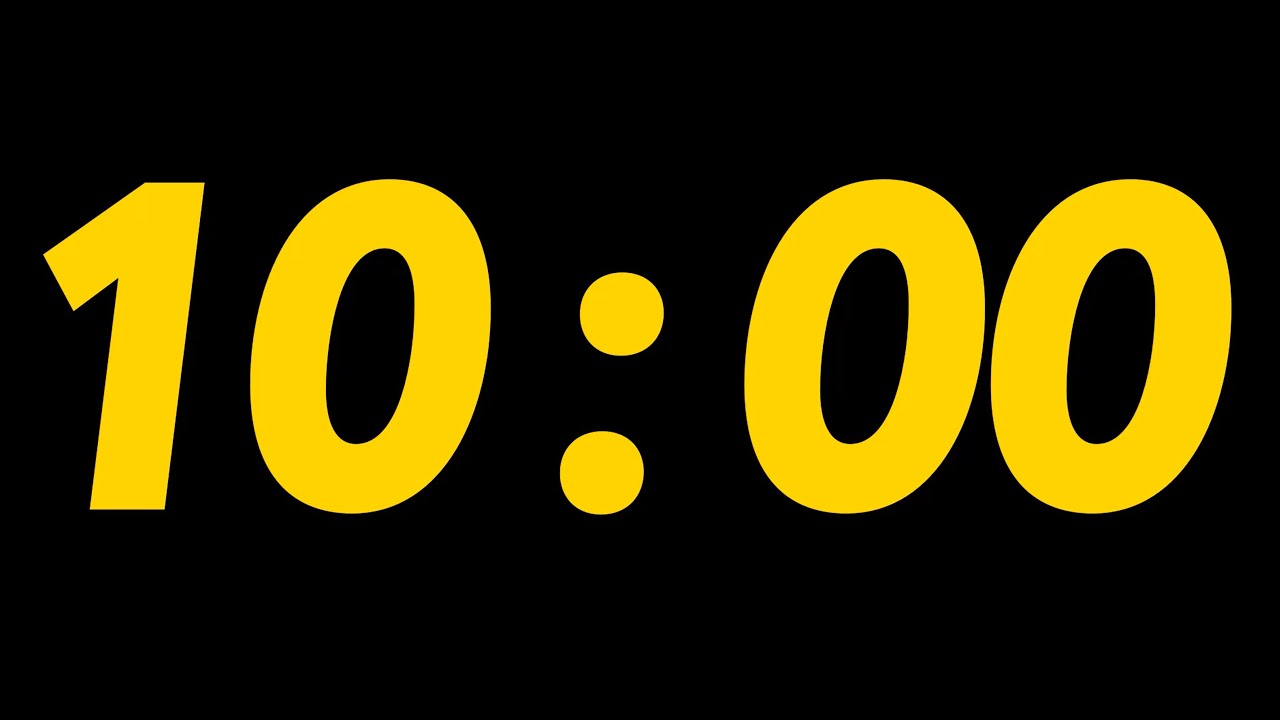 10 MINUTES COUNTDOWN TIMER 60 SECONDS BEEP YELLOW - YouTube