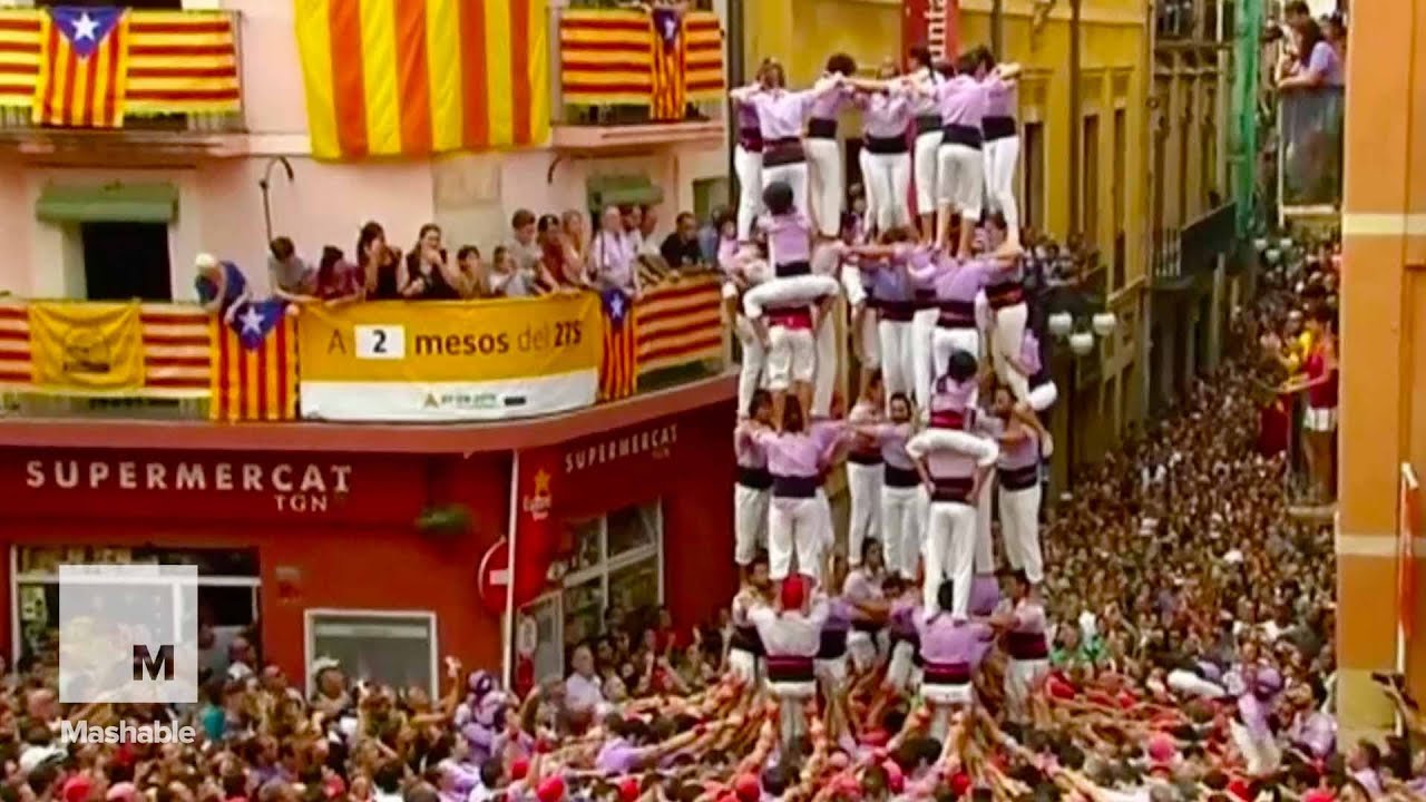 Catalan Town Holds Death-Defying Human Tower Competition | Mashable ...