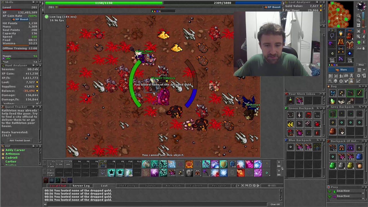 Tibia #91 - HUNT Party x4 - Double XP - Deeper Spikes - Sorc - #34 ...