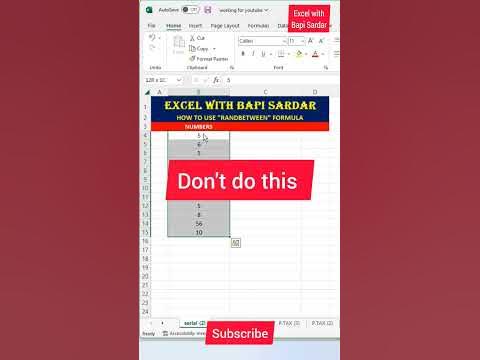 how to use "RANDBETWEEN" formula - easy excel lesson - #excelwithbapisardar #bapisardar #msexcel ...