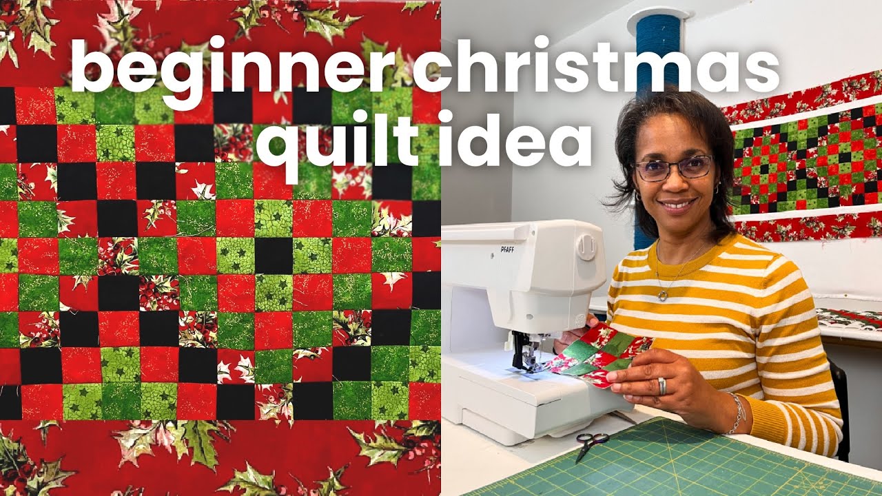 EASY Christmas Quilt Project for Beginners 🎄 ️ Quilting on Grid ...