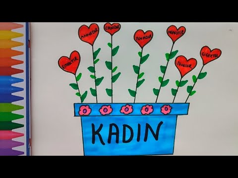 8 MART DÜNYA KADINLAR GÜNÜ RESMİ Nasıl Çizilir.