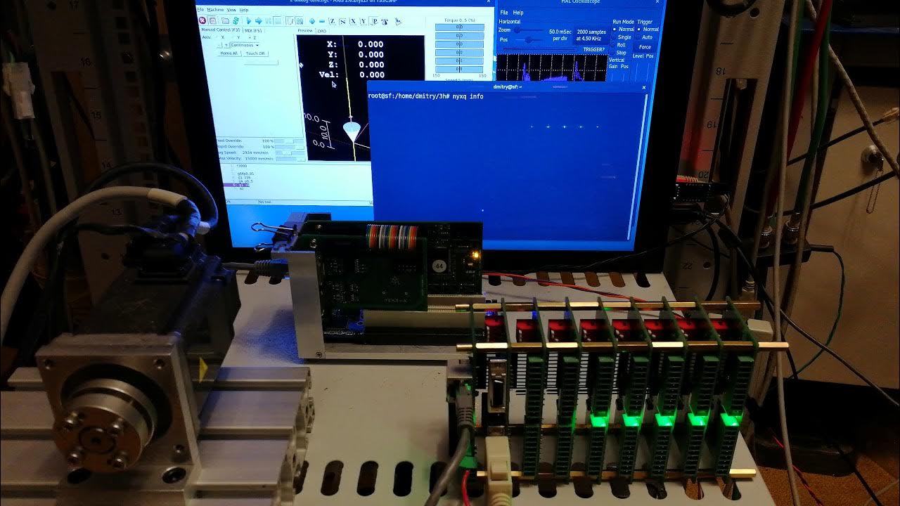 LinuxCNC analog speed controled servo with YAO2 - YouTube