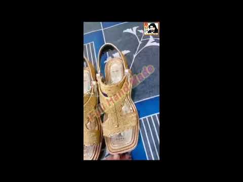 chakwali khrei gold tilla work  asmani color new desine chakwall chappal maker