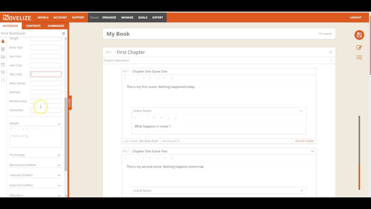 How to add a character inside of Novelize - YouTube