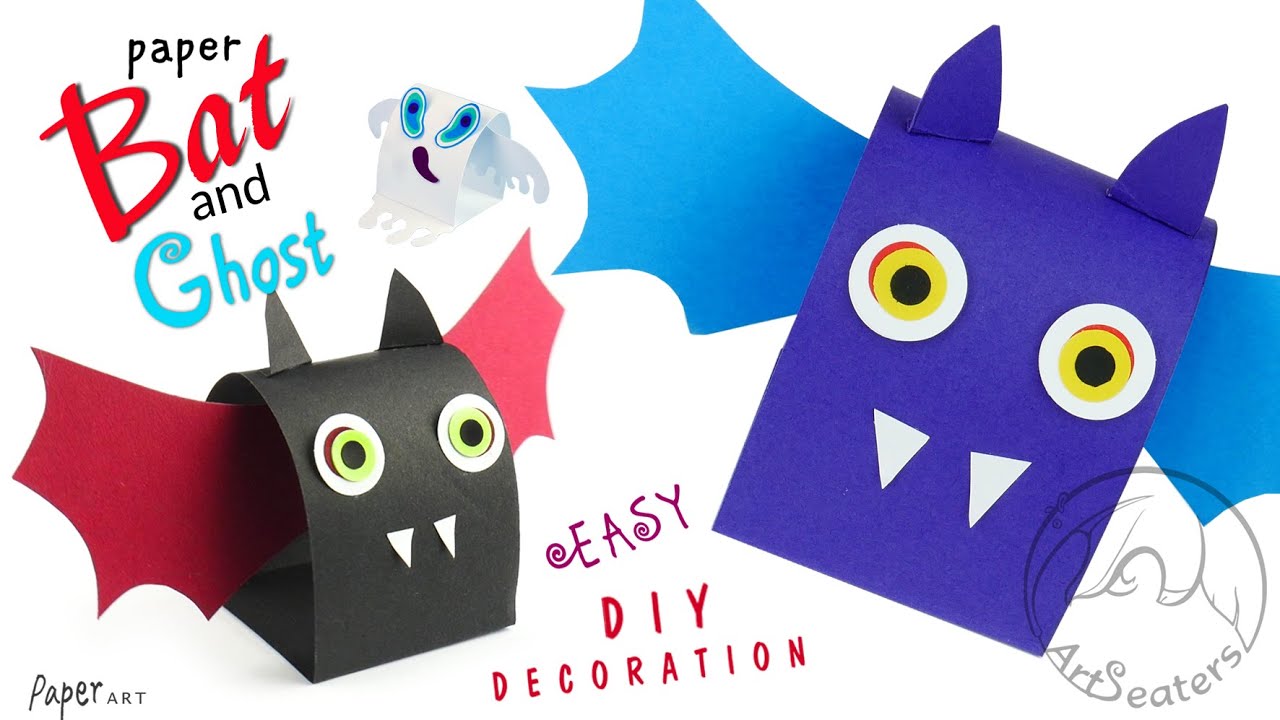 Very Easy DIY Halloween Decorations | How to Make a Paper Ghost and a ...
