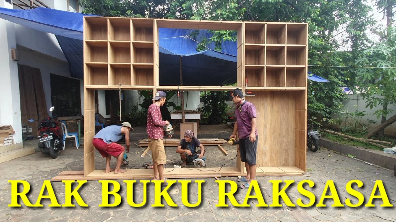 pemasangan rak buku raksasa - YouTube