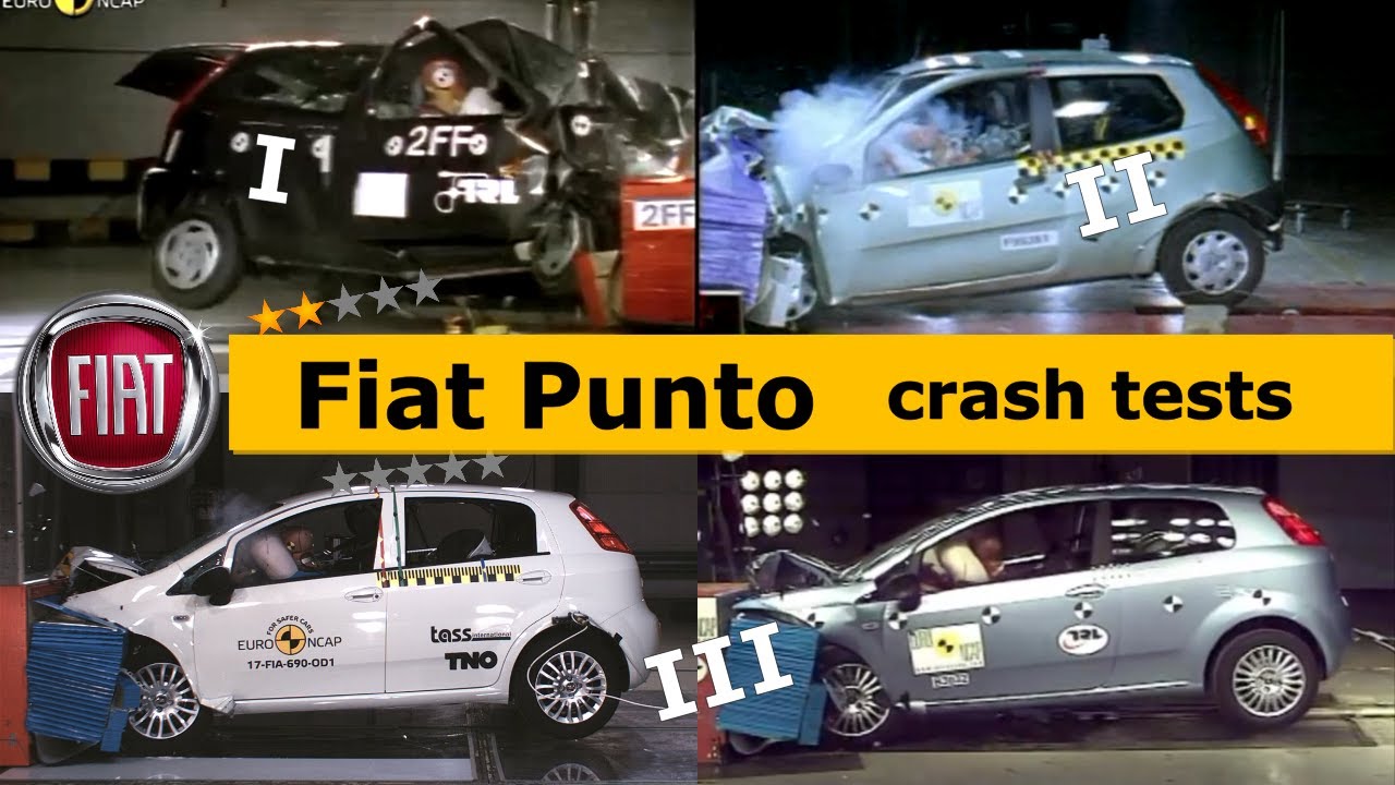 Fiat Punto Crash Test (1 2 3) all generations (Euro NCAP) - YouTube
