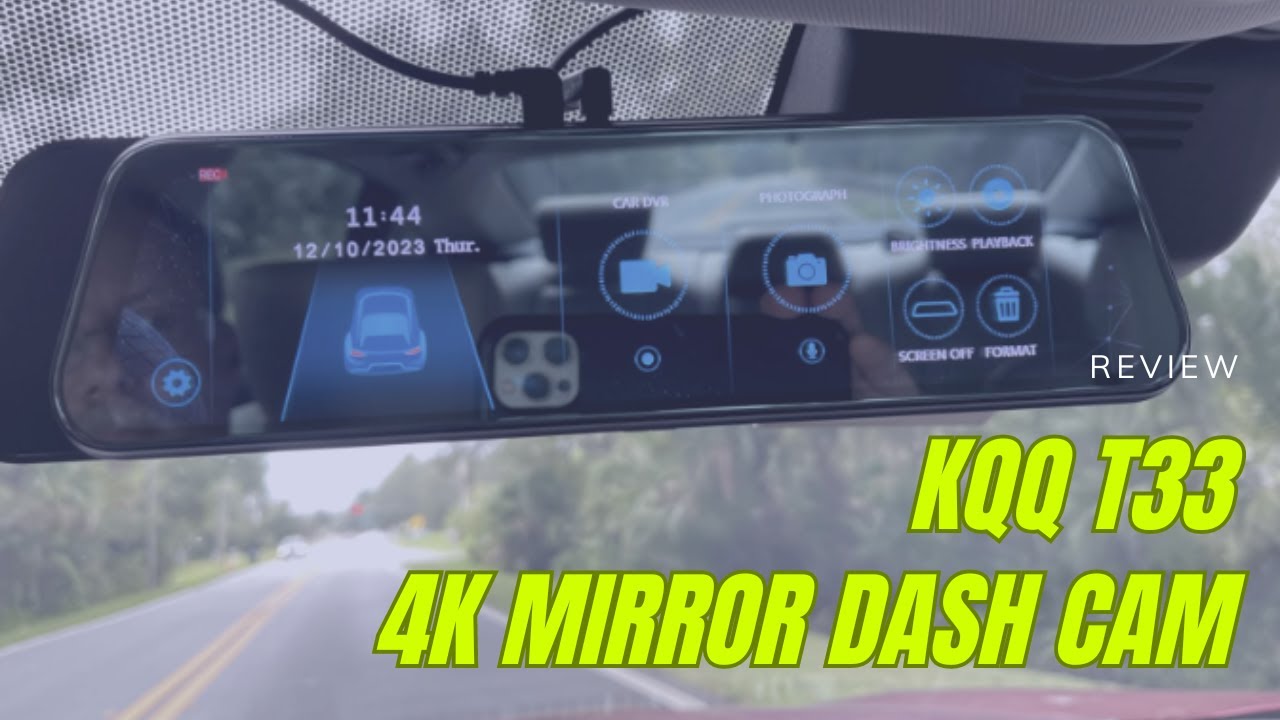 Review KQQ T33 4K Mirror Dash Cam Front and Rear, 10" IPS Touch Screen ...