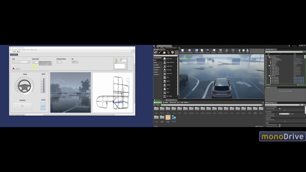 monoDrive Tutorial - Changing the weather, using LabVIEW Client - YouTube