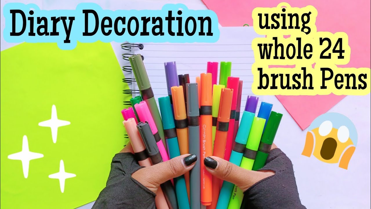 Diary Decoration Ideas using whole 24 Set of Colours 😍 #diary # ...