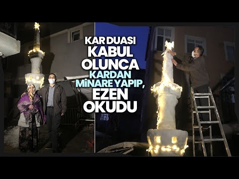 İstanbul İçin Kar Duası Kabul Olunca Kardan Minare Yapıp Ezan Okuttu
