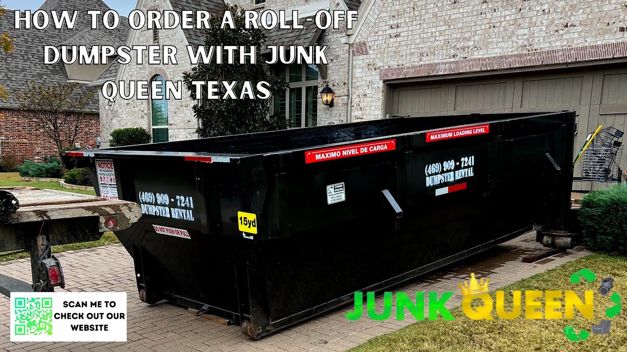How To Order A Roll-Off Dumpster with Junk Queen Texas - YouTube