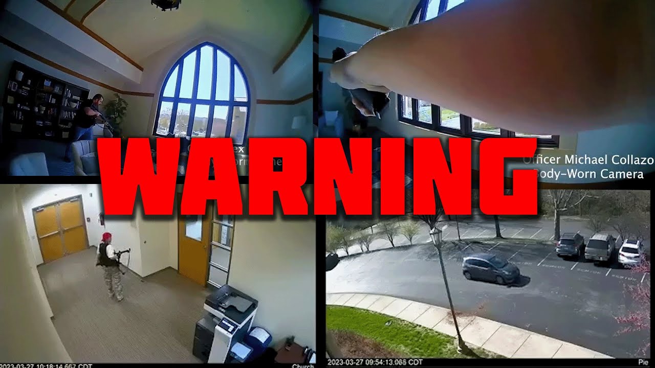 Nashville school shooting | Police Body Cam | CCTV | Surveillance ...