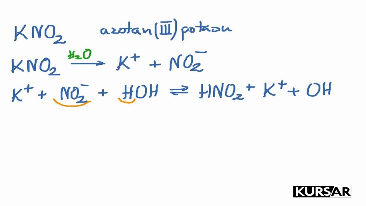 Hydroliza azotanu(III) potasu - YouTube