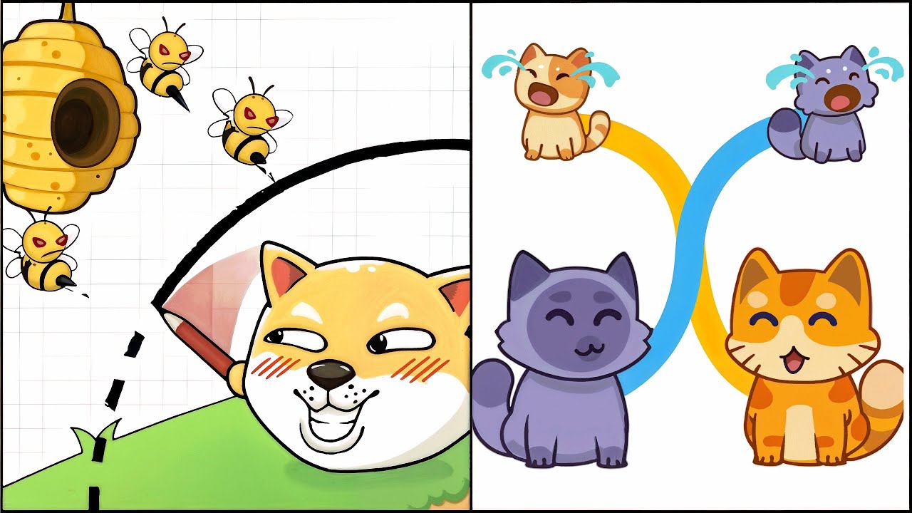 Doge Rescue Draw to Save VS Cat Puzzle Draw to Kitten - All Levels ...