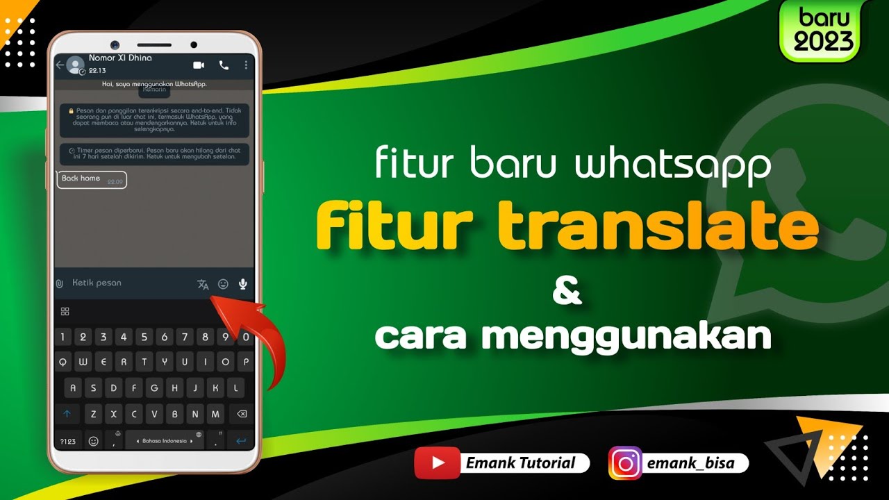 fitur translate whatsapp 💢 cara menggunakannya 💯 terbaru 2023 - YouTube
