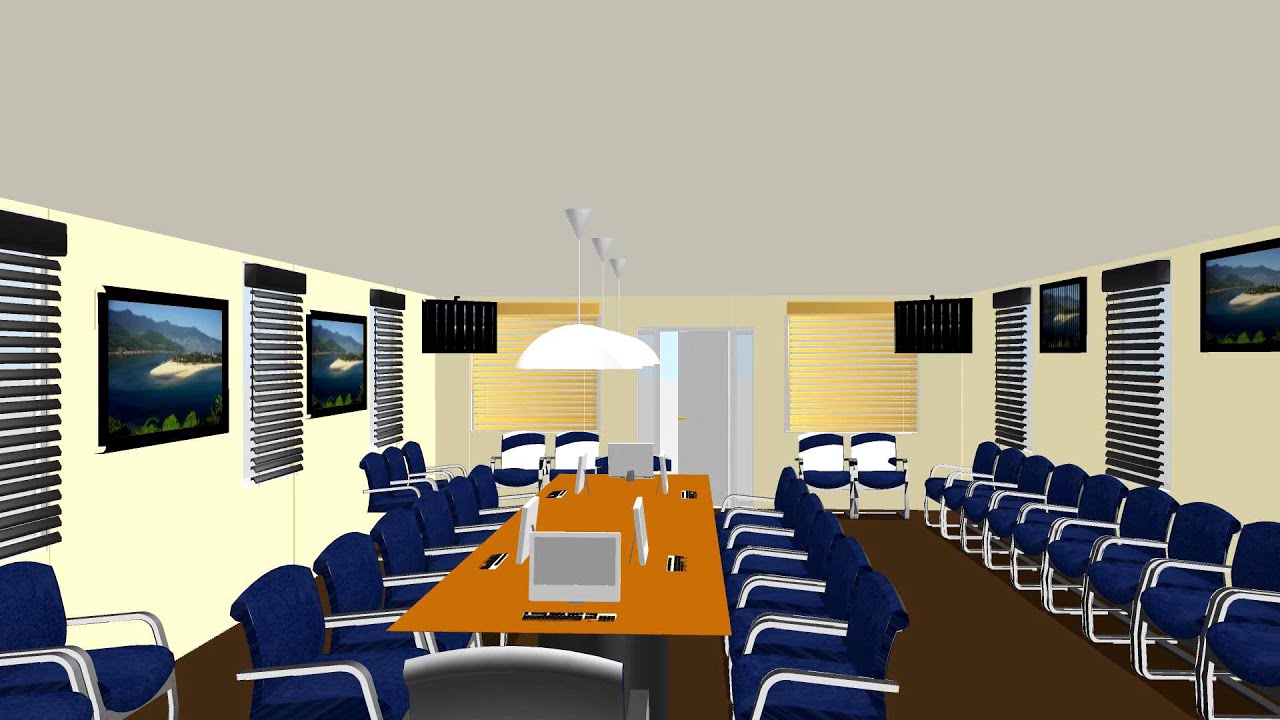 Conference Room rendering with multiple displays, cameras, and control ...