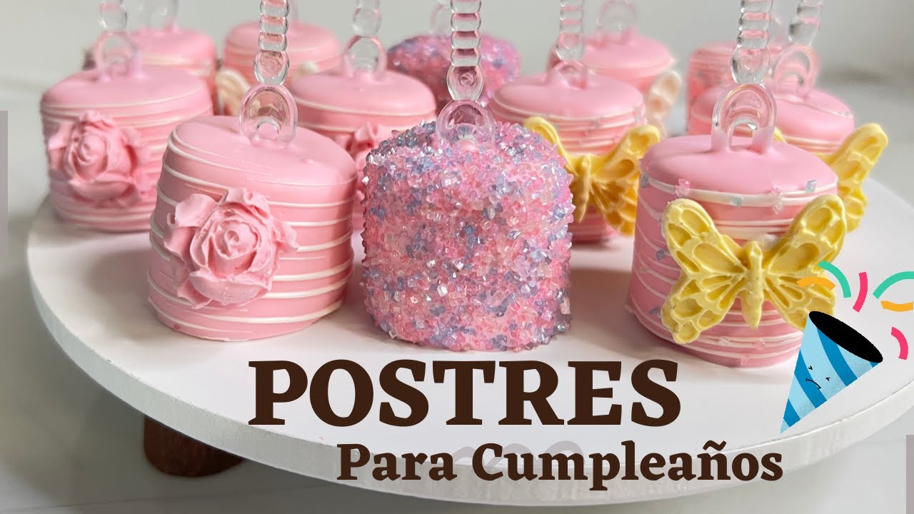 Como Hacer POSTRES para Cumpleaños 🍫 PASO a PASO|Marshmallow Pops ...