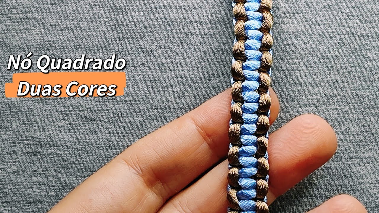 Macramê Para Iniciantes - Nó Quadrado Duas Cores - Tutorial Passo a ...