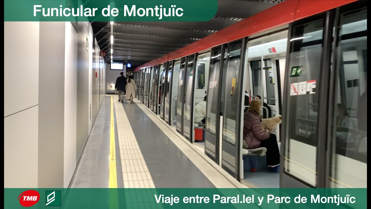 Viaje en el Funicular de Montjuïc: Paral.lel a Parc de Montjuic - YouTube