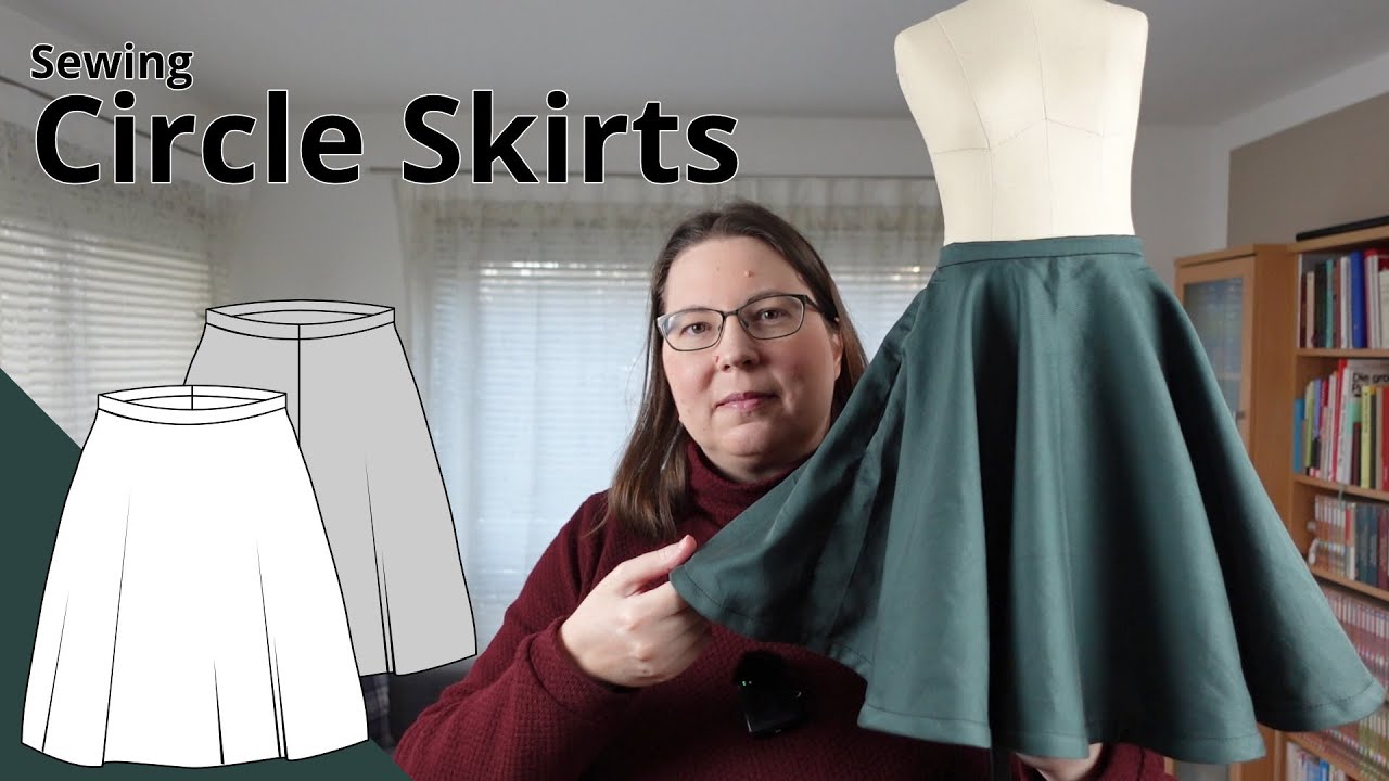 How to sew a circle skirt from a free pattern - YouTube