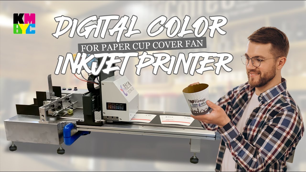 Desktop high-speed single pass paper cup sleeve printer - YouTube