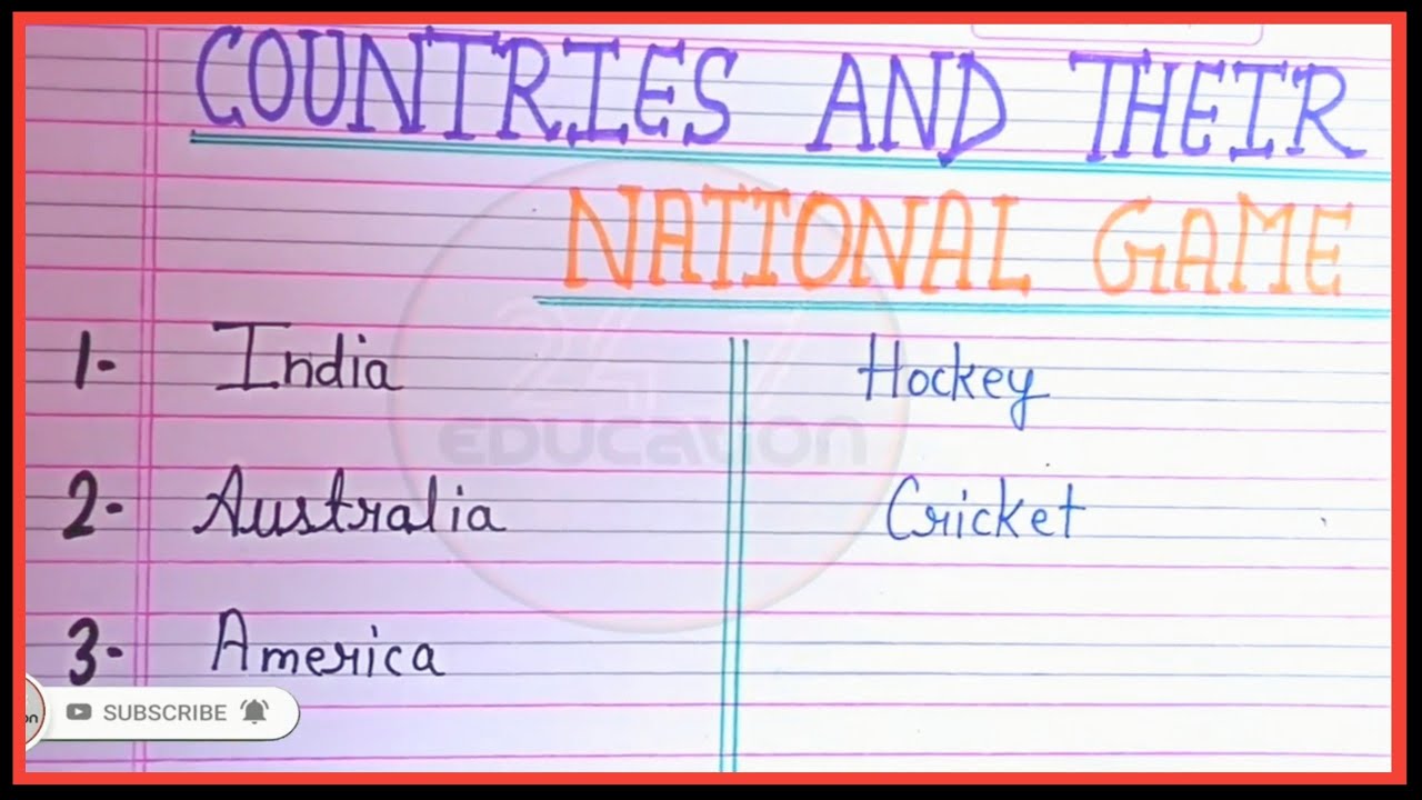 Countries and their national games | National games of all countries ...