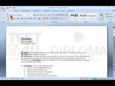 Apply bold writing on the first word of the text. - YouTube