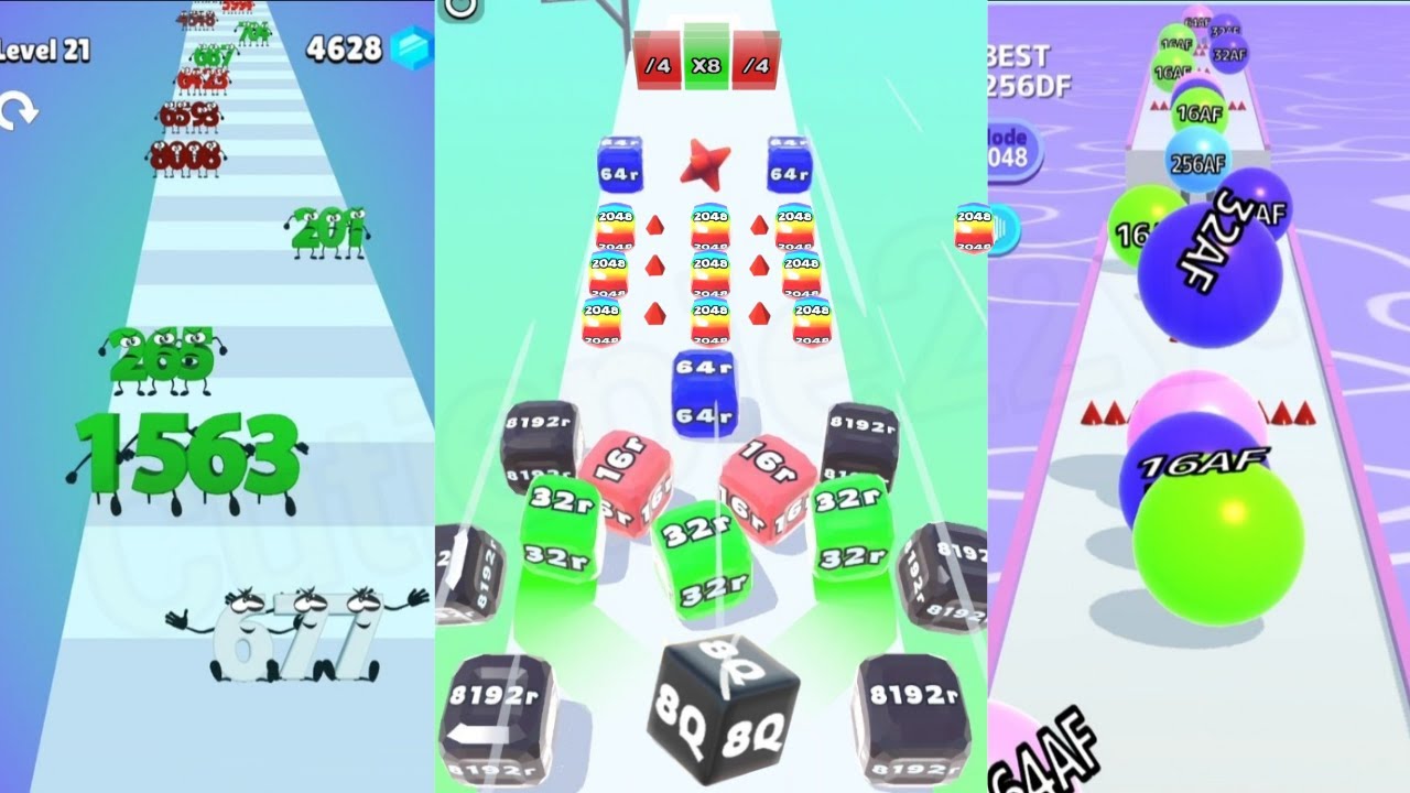 2048 | Jelly Run 2048 vs Ball Run 2048 vs Number Run Race 3 in one ...