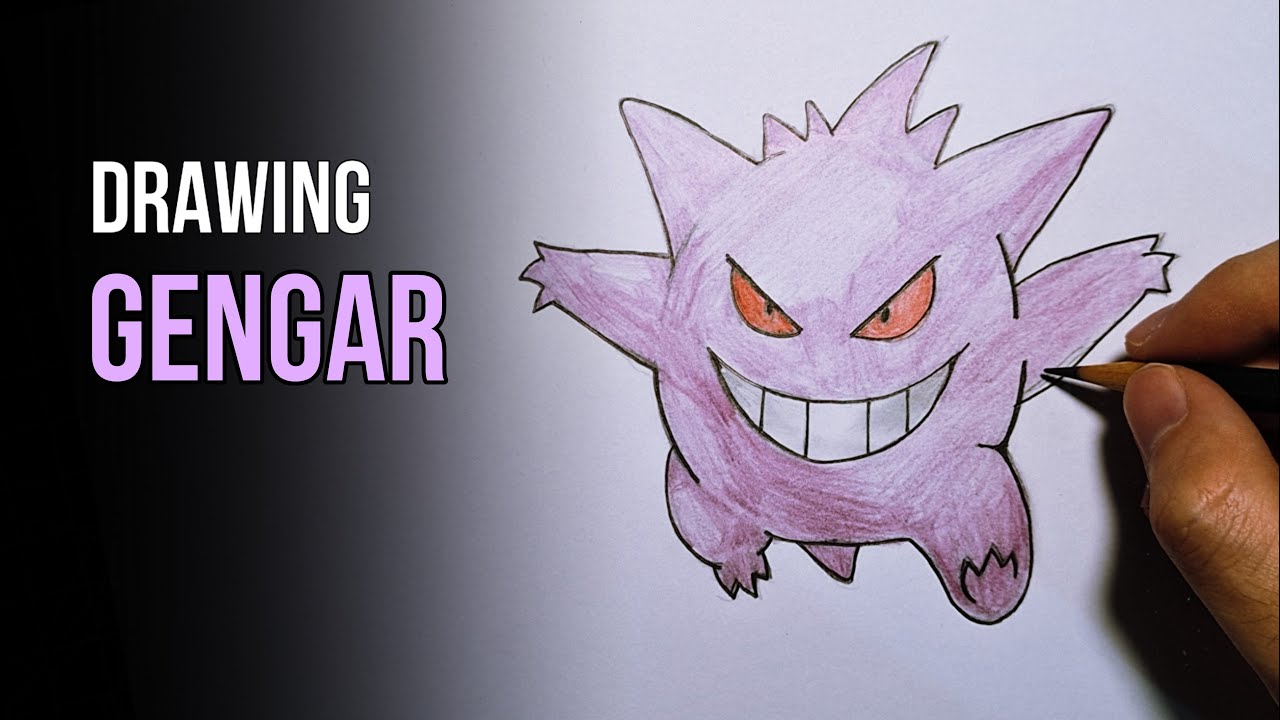 Drawing Gengar from Pokémon || EASY DRAWING POKEMON - YouTube