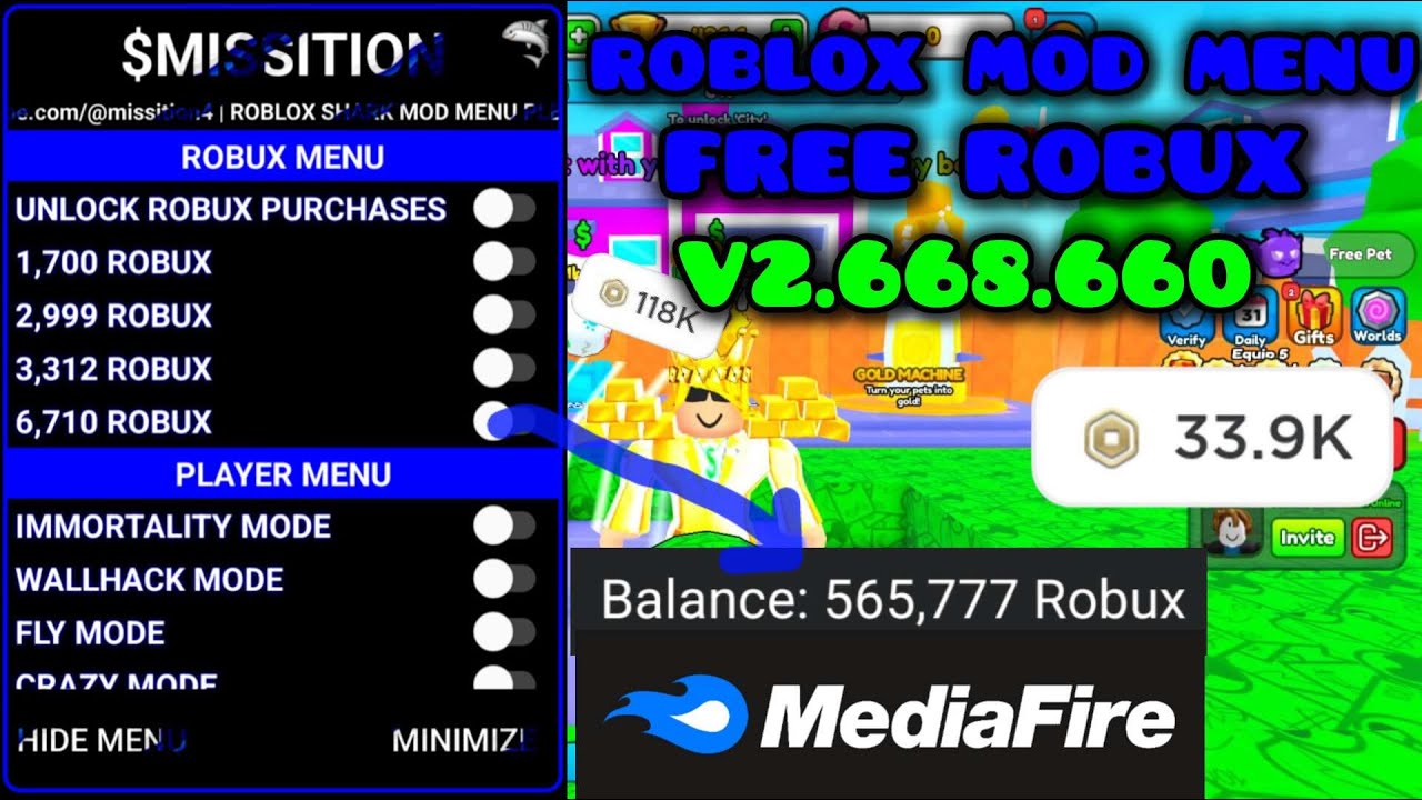 Roblox Mod Menu Robux v2.669.664 | Free Robux and Antiban in 2025 - YouTube